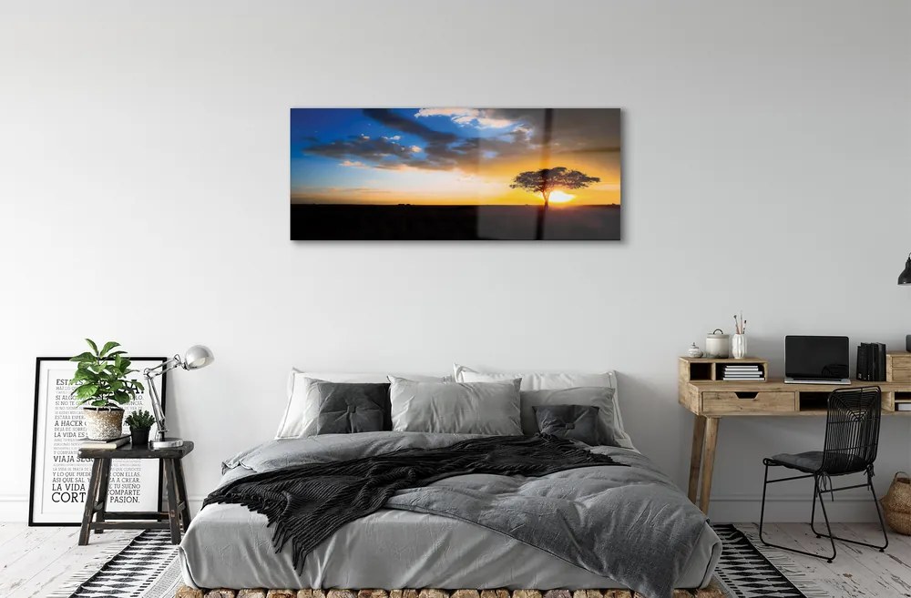 akrylový obraz mraky strom 120x60 cm