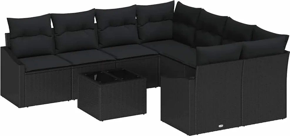 Set pohovek 9 ks Černá polyratan 3346663