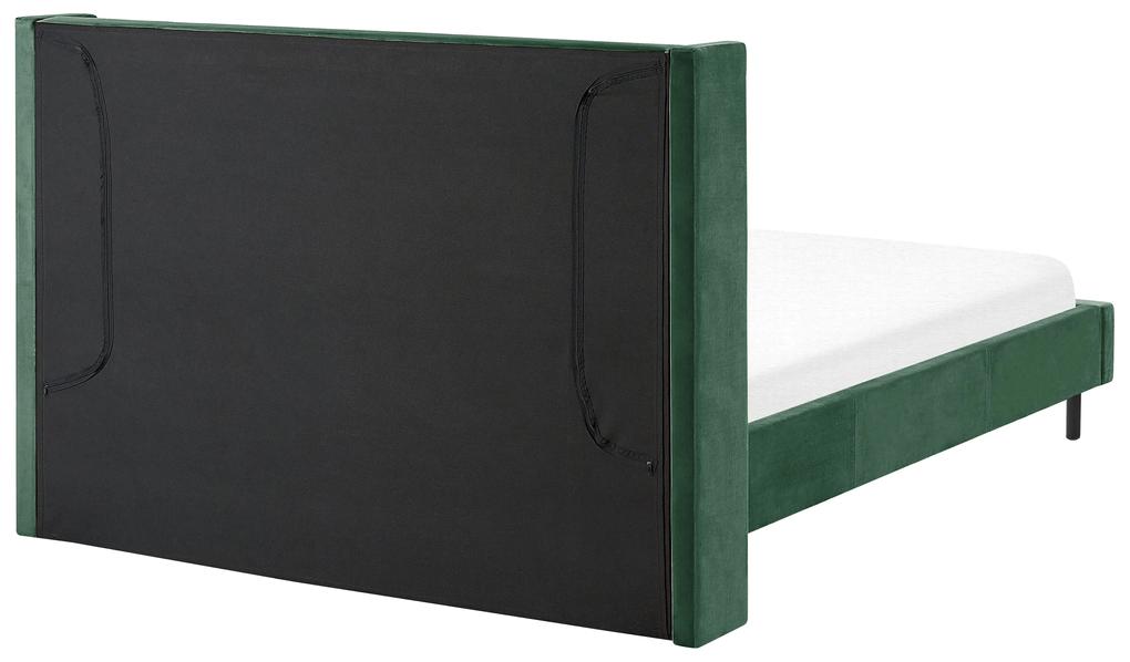 Sametová postel 140 x 200 cm zelená VILLETTE Beliani