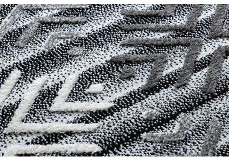 koberec MAROC P658 Sněhové vločky, střapce, černý, Berber, Maroko, Sh velikost 140x190 cm | krásné koberce cz