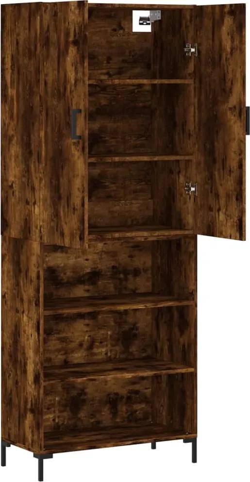vidaXL Skříň highboard 69,5 x 34 x 180 cm kompozitní dřevo [3196070] Barva: kouřový dub