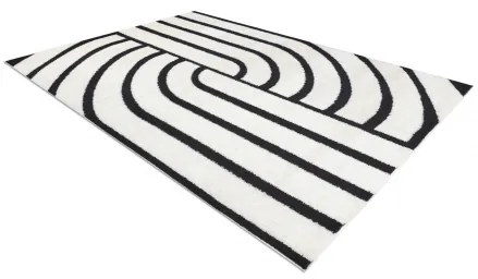 Moderní koberec MODE 8631 geometrická krémová / černá velikost 160x220 cm | krásné koberce cz
