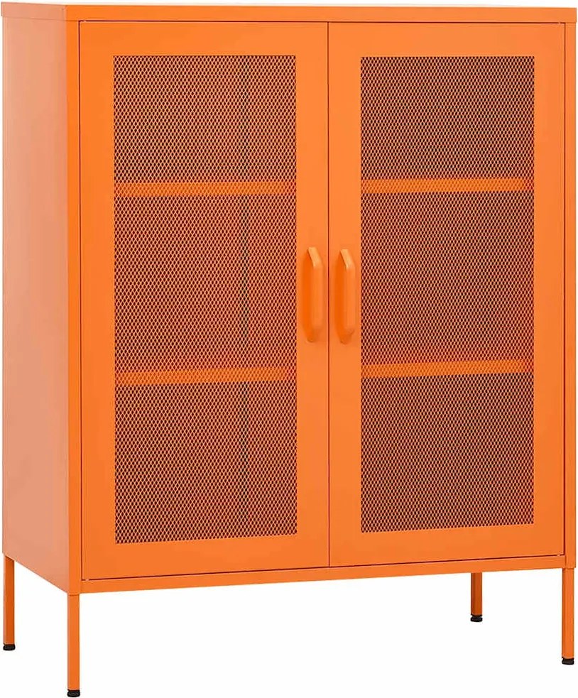 Úložná skříň oranžová 80 x 35 x 101,5 cm ocel 336174