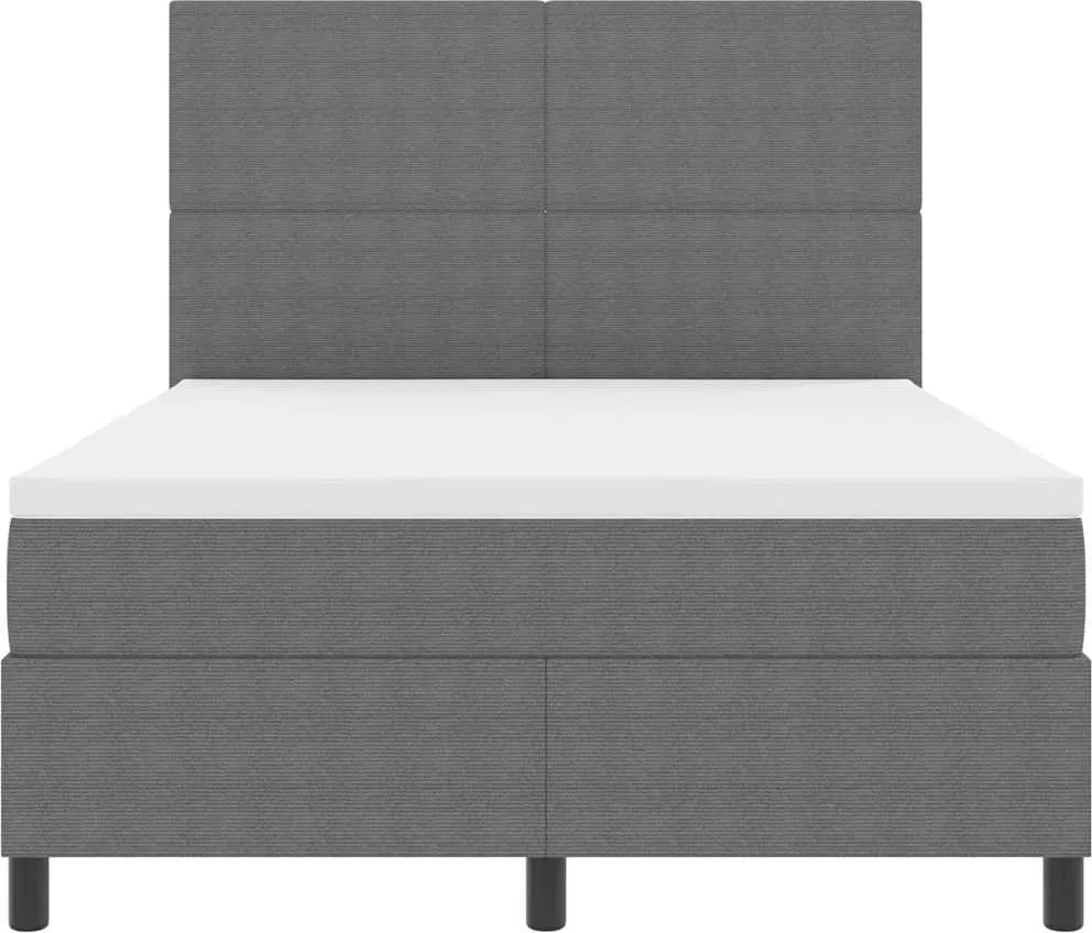 Postel s boxspringem s čelo Světle šedá a bílá 140 x 190 cm 3337555