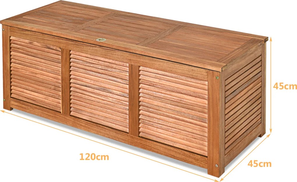 Costway Zahradní box úložný box na zahradu a dvorek akátové dřevo, přírodní