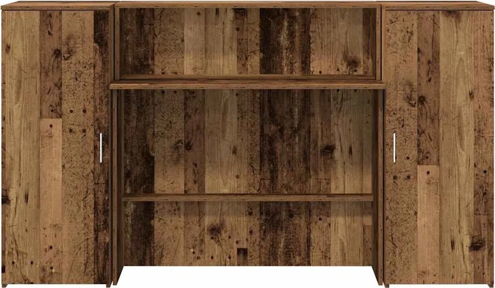 Recepční stůl starého dřeva 180x50x103,5 cm kompozitní dřevo 3324212