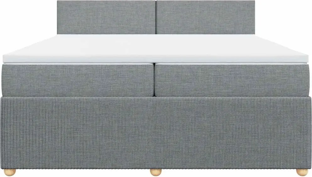Box spring postel s matrací světle šedá 200 x 200 cm textil 3289856
