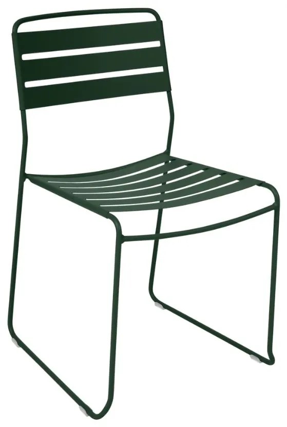 OnaDnes -20% Tmavě zelená kovová stohovatelná zahradní židle Fermob Surprising