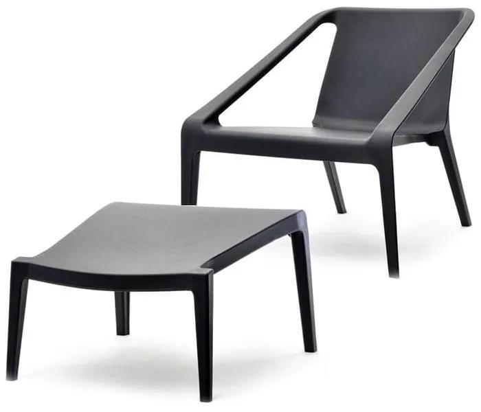 Medo Židle s podnožkou PLASTIC černá