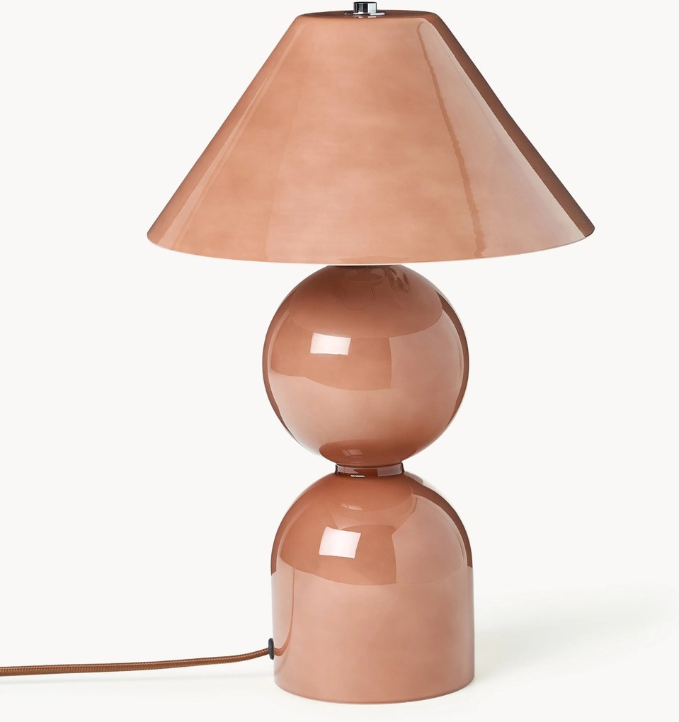 Stolní lampa se skleněnou podstavou a nastavitelným stínidlem Danielle