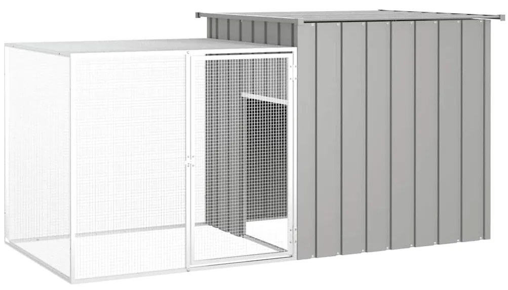 Klec pro kuřata šedá 200 x 91 x 100 cm pozinkovaná ocel