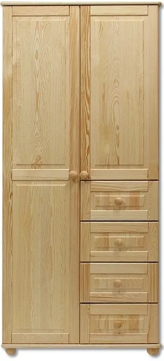 ImportWorld Šatní skříň Jordan masiv v195 x š93 x h56 cm (Barva dřeva: Borovice)