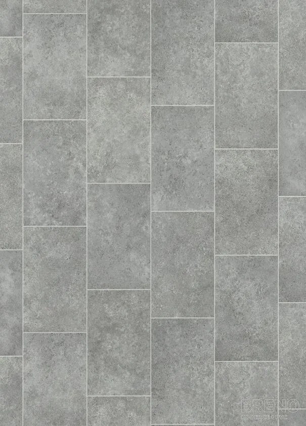 Breno PVC PLAZA Kent 968M - šedá dlažba, šíře 100 cm
