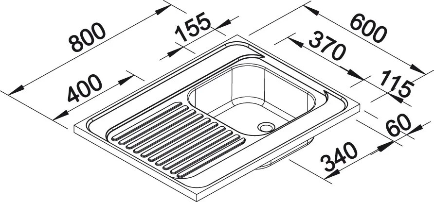 Blanco R-ES 8x6 Nerez přírodní lesk oboustranné provedení