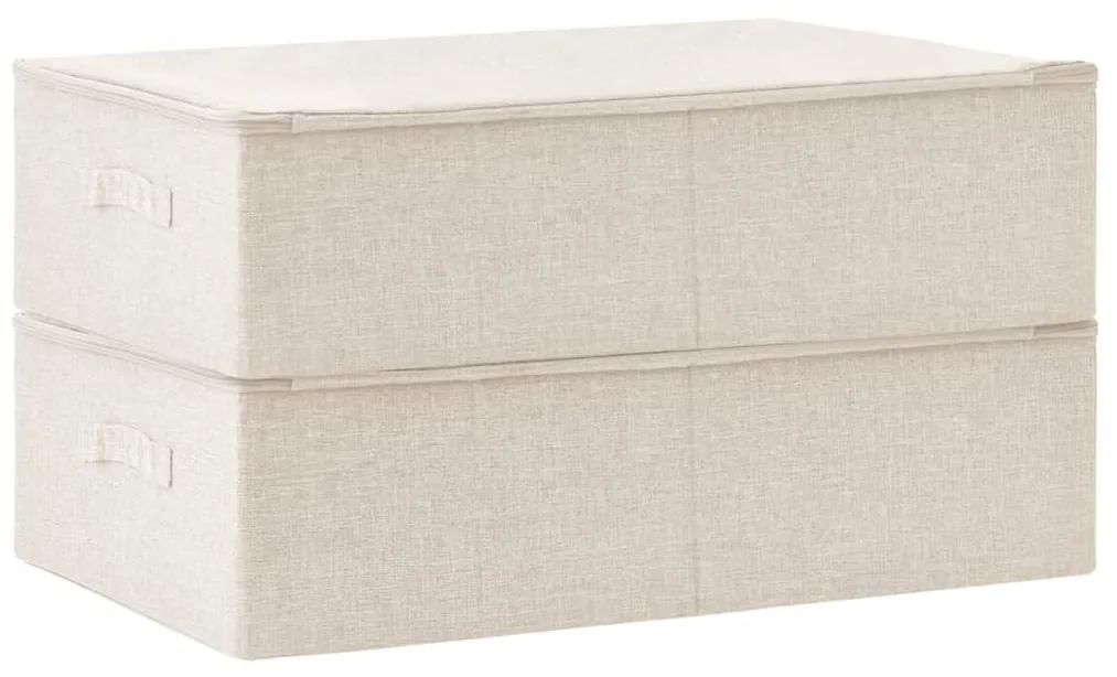 Úložné boxy 2 ks textil 70 x 40 x 18 cm krémové