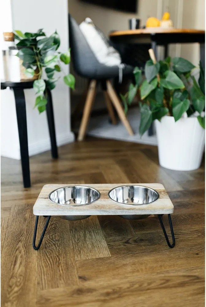 Dřevěný set misek s podstavcem pro psa Dog Fantasy – Plaček Pet Products