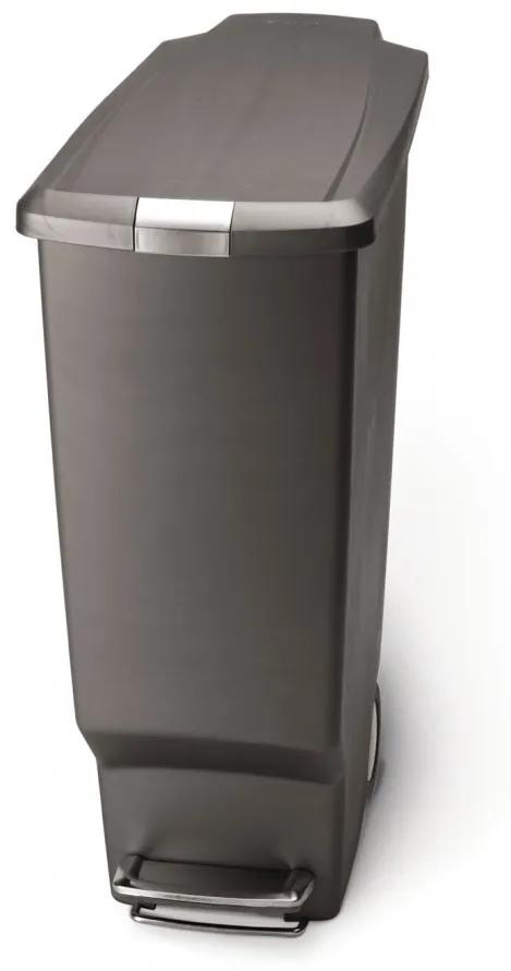 Simplehuman pedálový odpadkový koš,40l,úzký,šedý,plast,CW1363