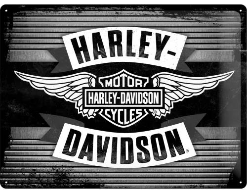 Nostalgic Art Plechová cedule - Harley-Davidson (Černobílé logo) 30x40 cm |  BIANO