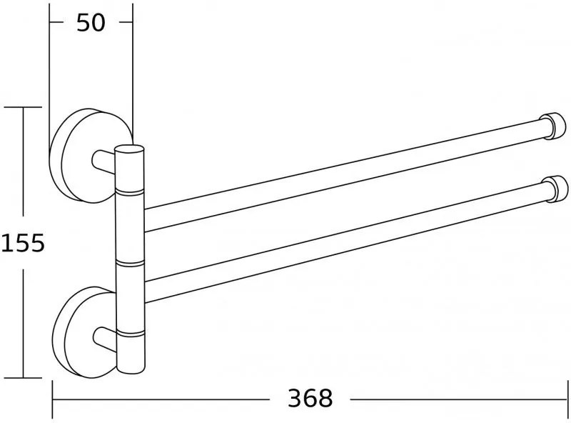 Mexen příslušenství, držák na ručníky, otočný, černá, 7039242-70