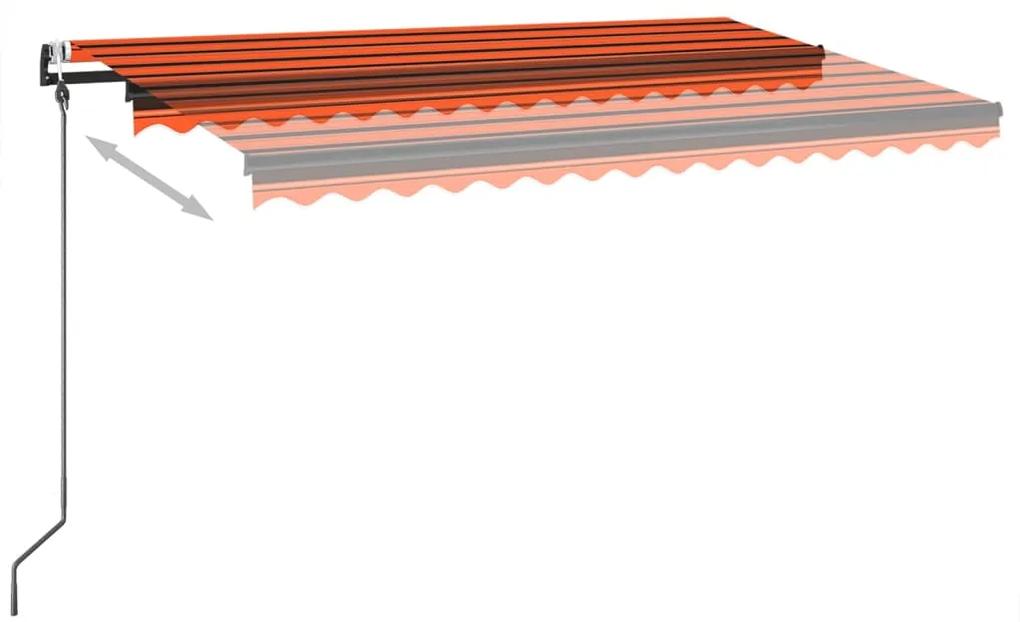 Automatická markýza LED a senzor větru 400x350 cm oranžovohnědá,  3069195