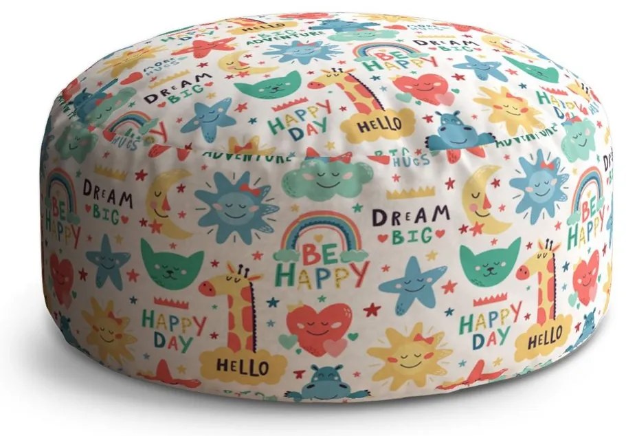 Taburet Circle Happy Day, barevná