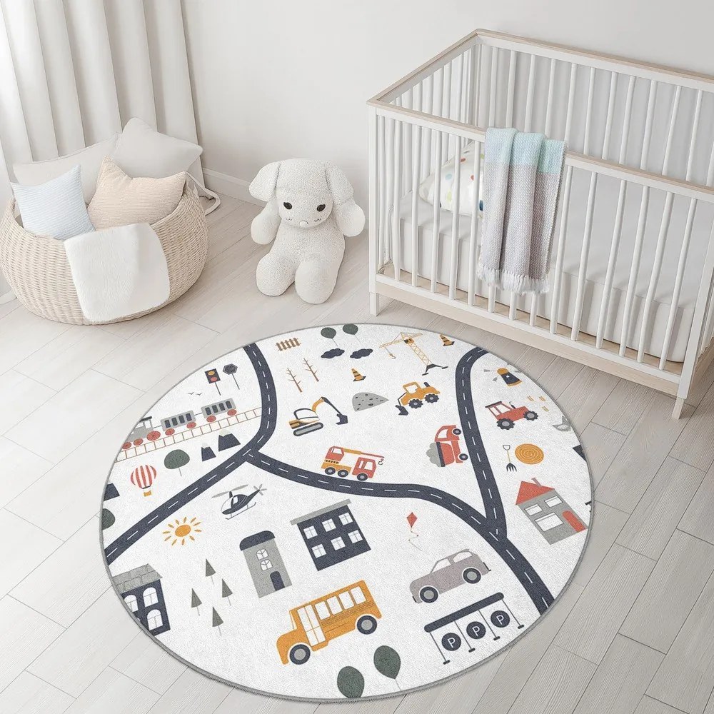 Pratelný dětský hrací koberec ø100 cm World Around Me – Mila Home