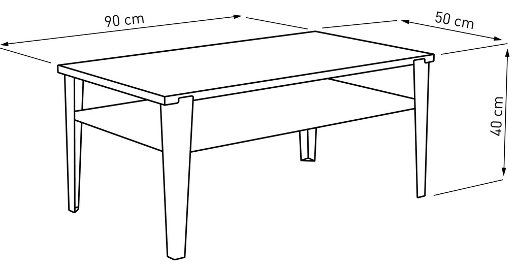 Bílý konferenční stolek C30, dub Hamilton ZVOLTE TYP DŘEVA:: Masiv dub PŘÍRODNÍ, ZVOLTE PŘÍSLUŠENSTVÍ:: S policí
