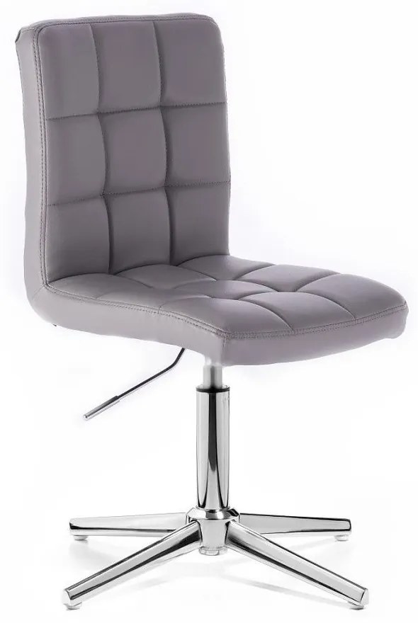 LuxuryForm DESIGN Otočná židle TOLEDO na stříbrném kříži - šedá