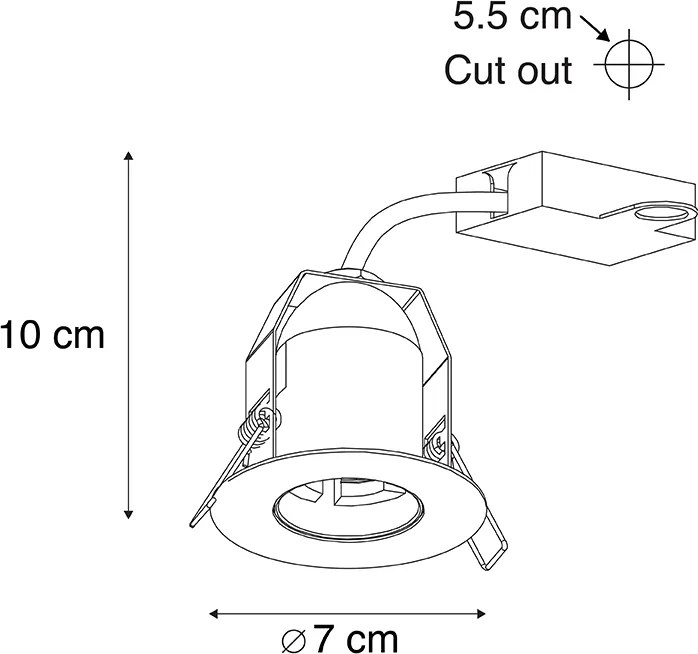 Chytré zapuštěné bodové světlo černé vč. WiFi žárovky G95 - Insight