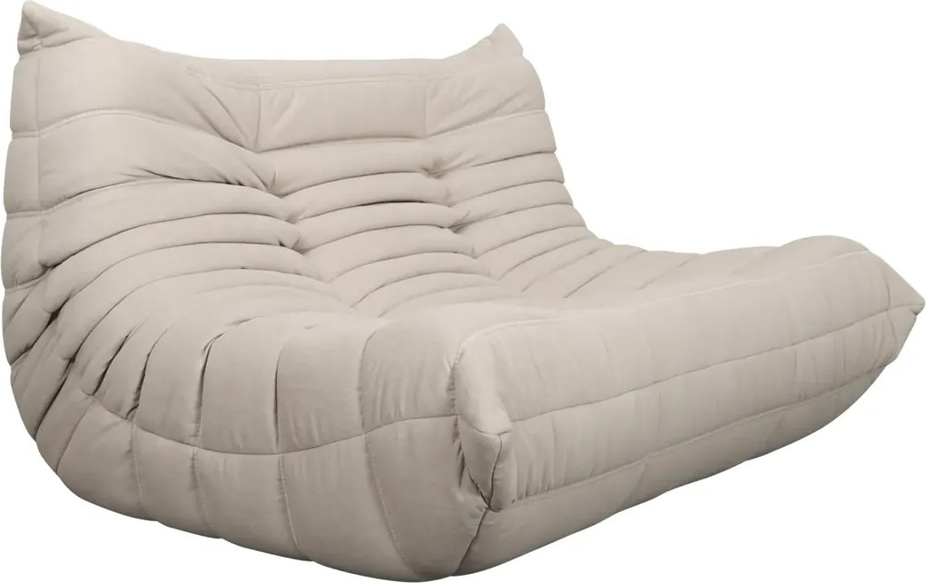 Designová dvoumístná pohovka Nua 130 cm samet béžová