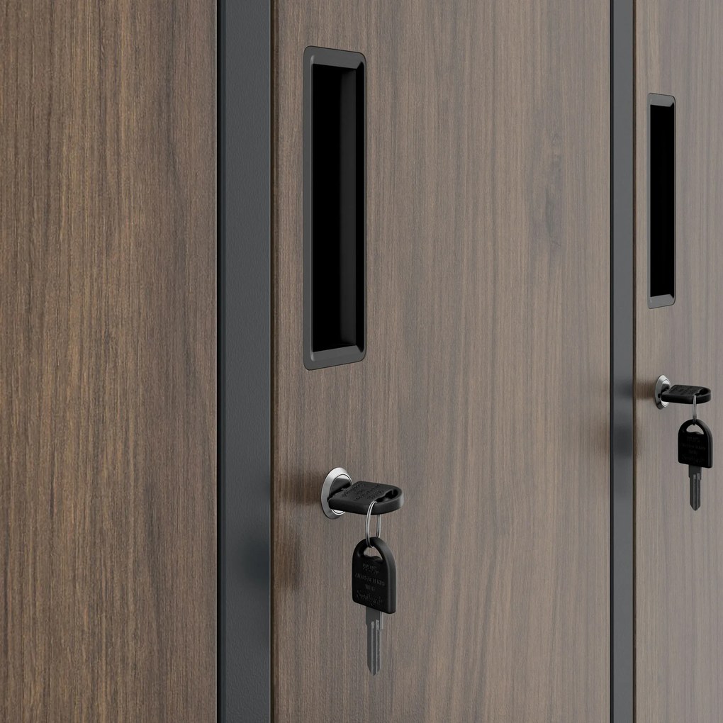 Šatní skříň 6-dveřová, antracit/ořech, 900x1850x450 mm: IGOR Eco Design