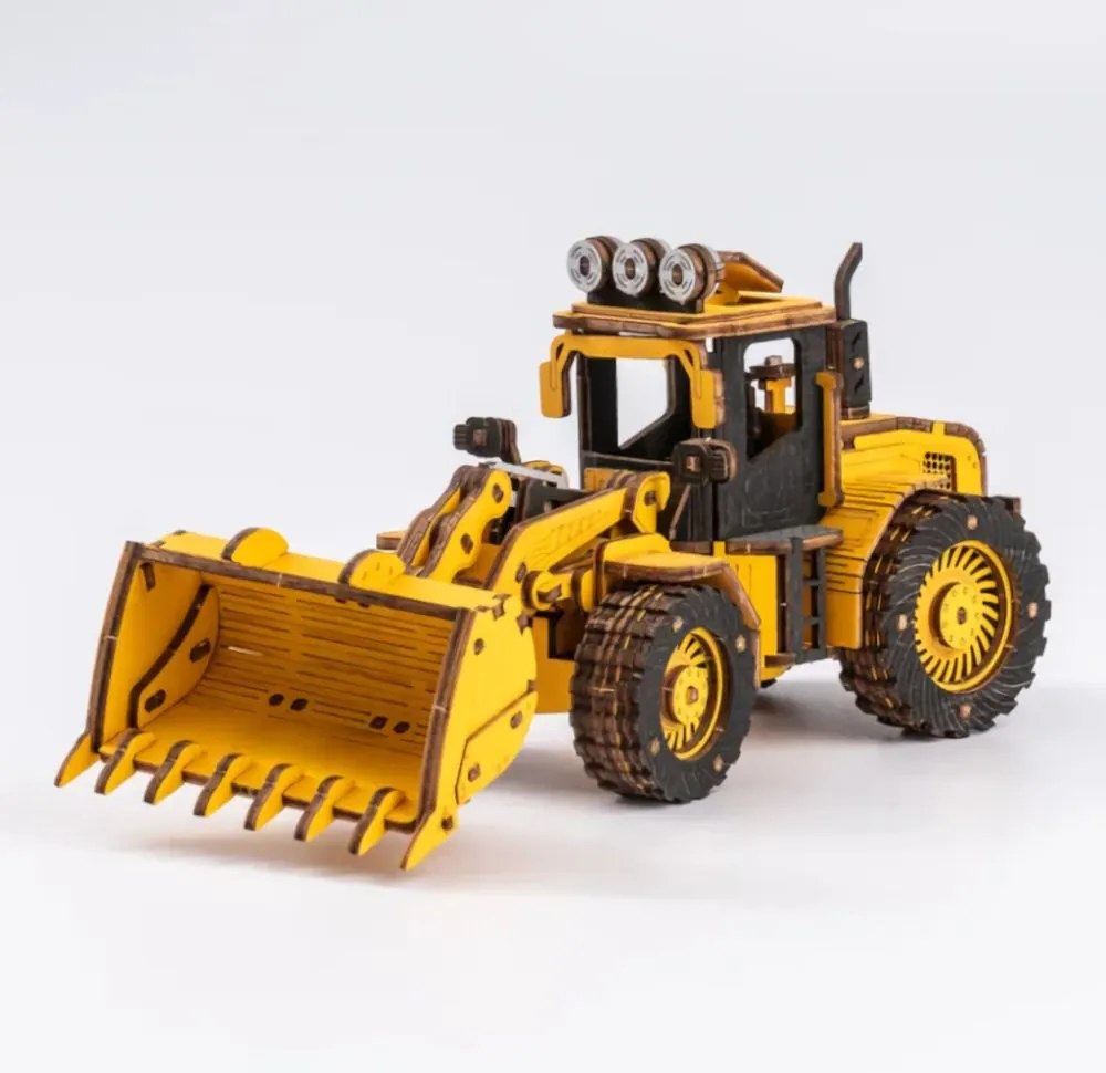 ROBOTIME Rokr 3D dřevěné puzzle Buldozer 211 ks