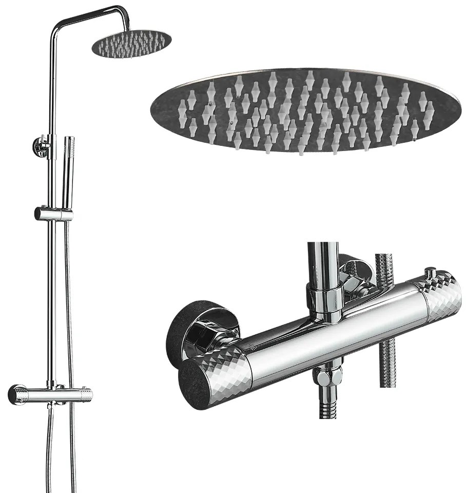 Gamma Roy, sprchová souprava s termostatickou baterií, chromová, GMA-BRYPZNT-CH