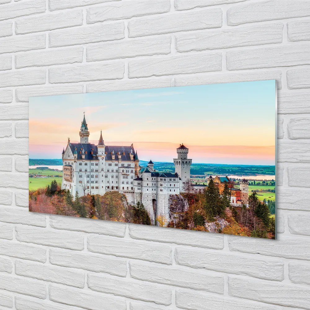 akrylový obraz Německo Castle podzim Munich 125x50 cm