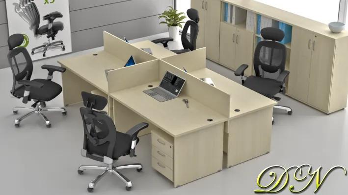 Sestava kancelářského nábytku Komfort 4.6, javor ZE 4.6 12