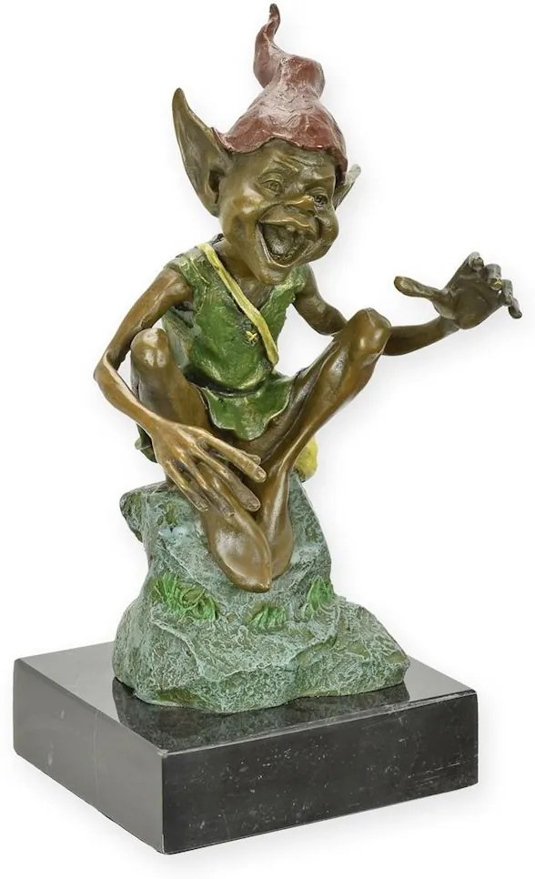 Bronzová socha - Skřítek pohádková figurka