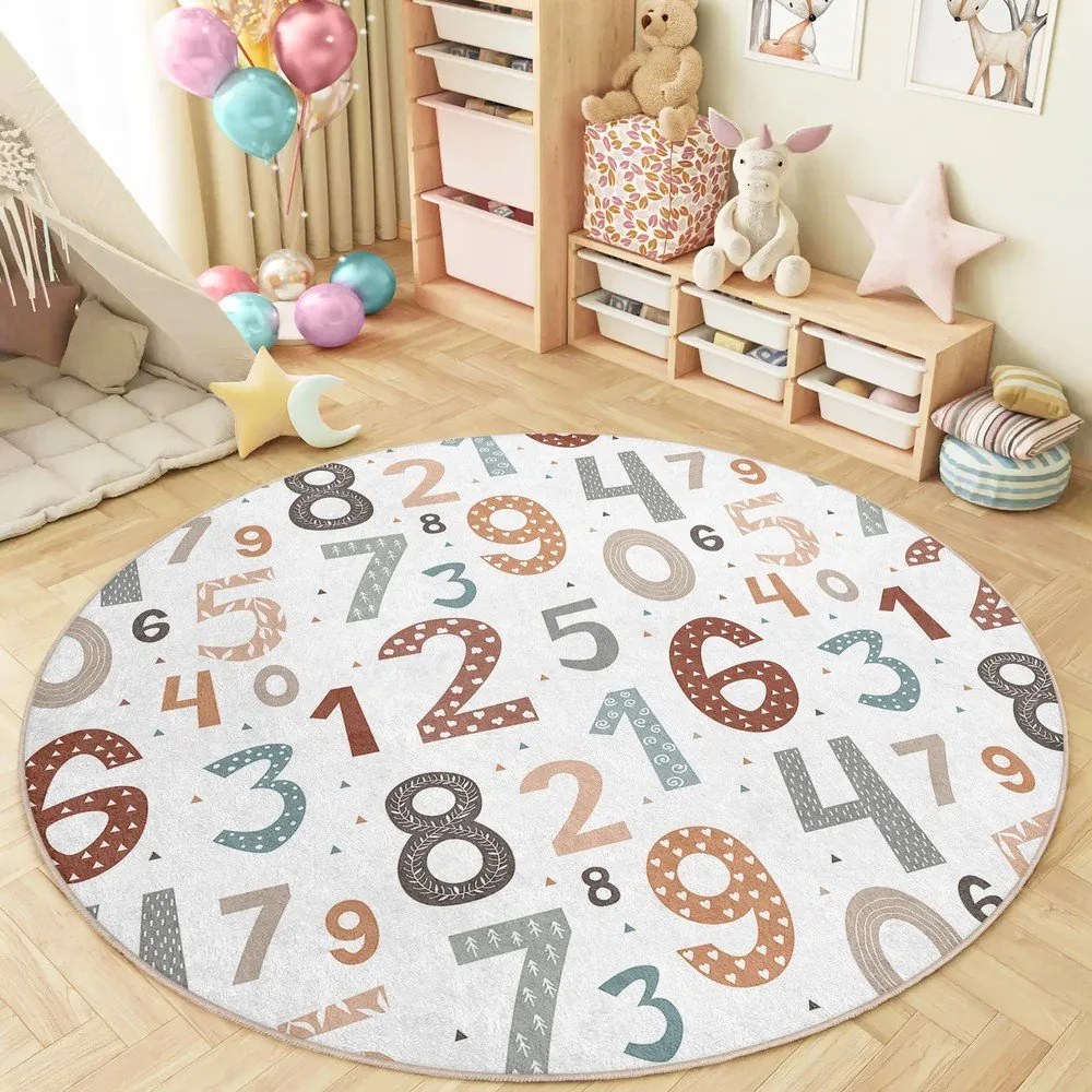 Pratelný dětský hrací koberec ø120 cm Happy Numbers – Mila Home