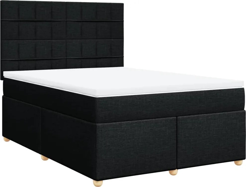 Box spring postel s matrací černá 160x200 cm textil 3291333