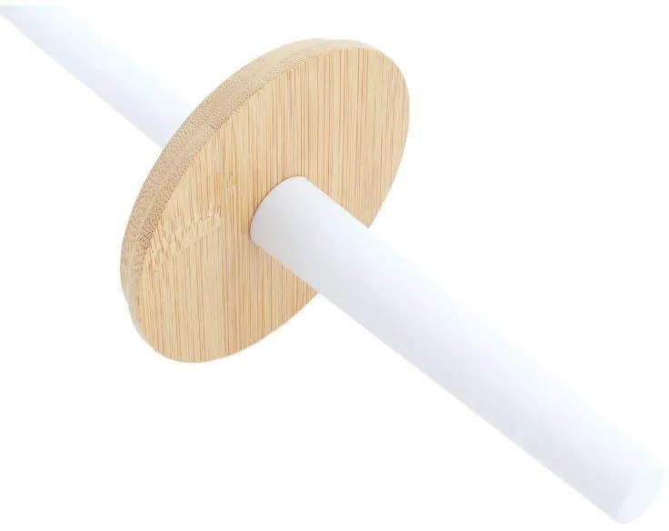Erga Madera, toaletní WC kartáč na postavení, bílý-hnědý, ERG-YKA-P.MADERA-WHT