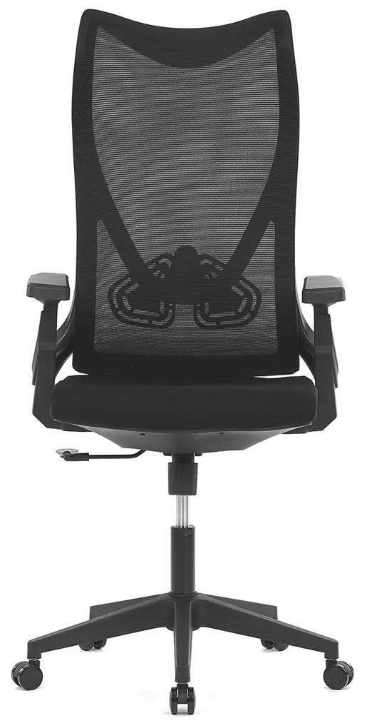 Kancelářská židle KA-S248 BK látka a síťovina černá, plast černý