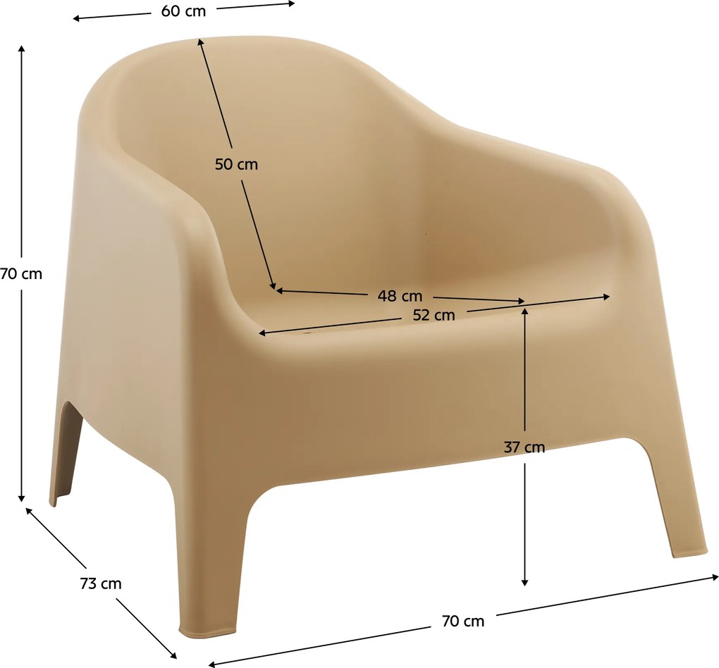 Kondela Stohovatelné křeslo, hnědá, plast, SOKRA NEW