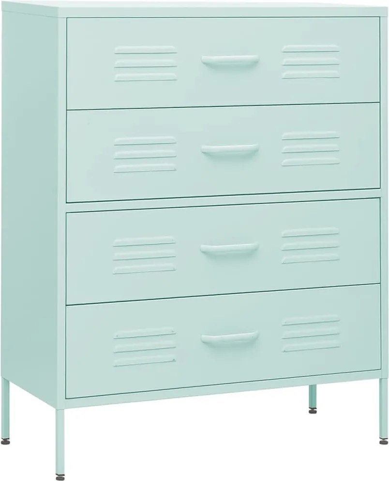 Komoda se zásuvkami mátová 80 x 35 x 101,5 cm ocel 336203