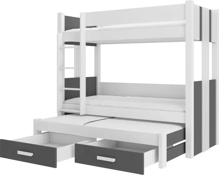 Třílůžková patrová postel s matracemi ARTEMA 200x90