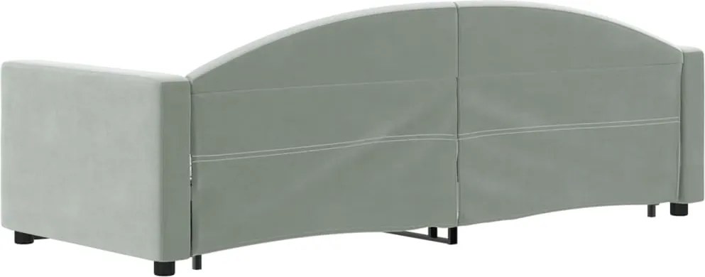 Válenda s přistýlkou a zásuvkami světle šedá 80 x 200 cm samet 3197342