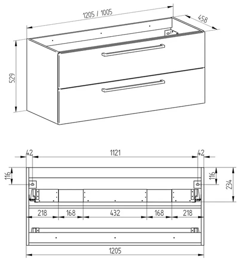 Mereo Mereo, Bino, koupelnová skříňka 121 cm, Multidecor, CN693SSEDA