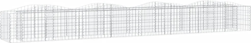 Klenutý gabion vyvýšený záhon 400x50x50 cm pozinkované železo 153543