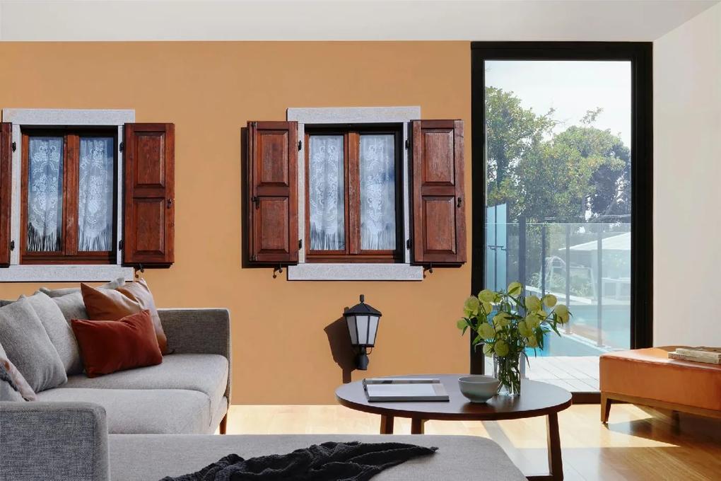 DIMEX | Samolepicí vliesová fototapeta na zeď Okna s okenicemi MA-5-0825 | 375 x 250 cm | bílá, černá, hnědá