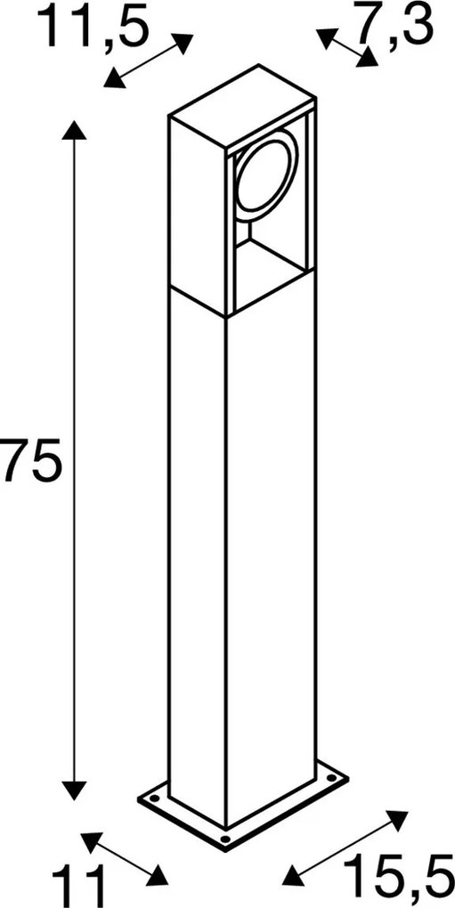 LA 1004750 ESKINA FRAME 75 FL venkovní LED stojací svítidlo single antracit CCT switch 3000/4000 K - BIG WHITE (SLV)