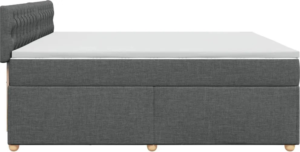 Box spring postel s matrací tmavě šedá 200x200 cm textil 3289095