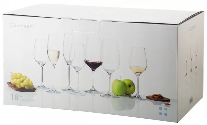 Lunasol - Startovací set pohárů do domácnosti 18 ks – Premium Glas Crystal (321809)